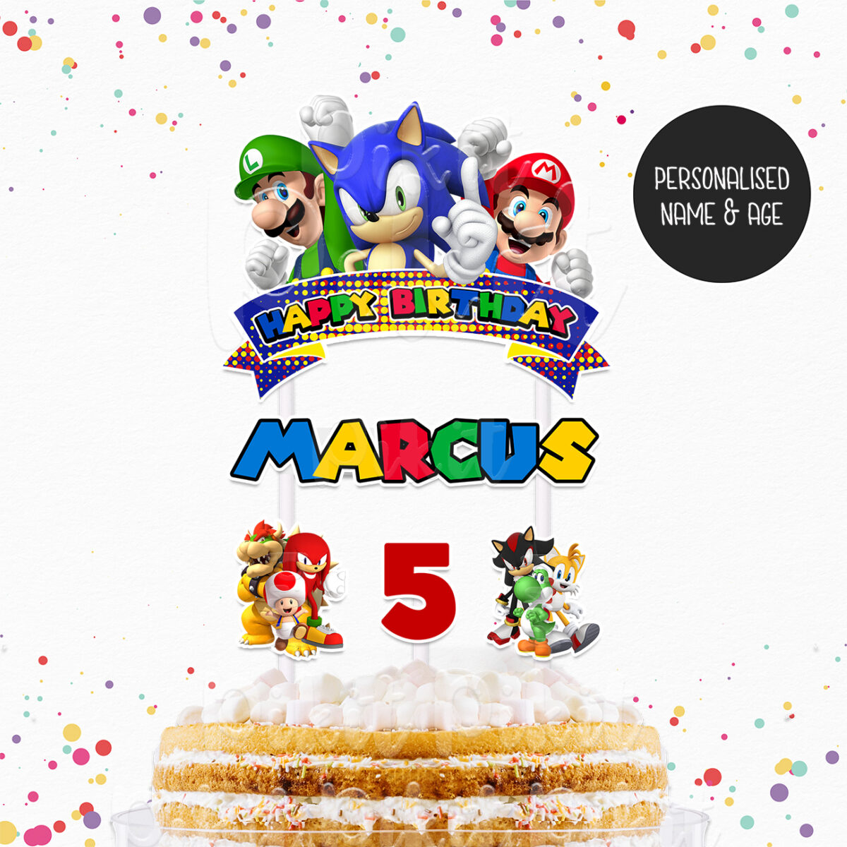 MARIO AND SONIC Cake Topper – Pikit Kids